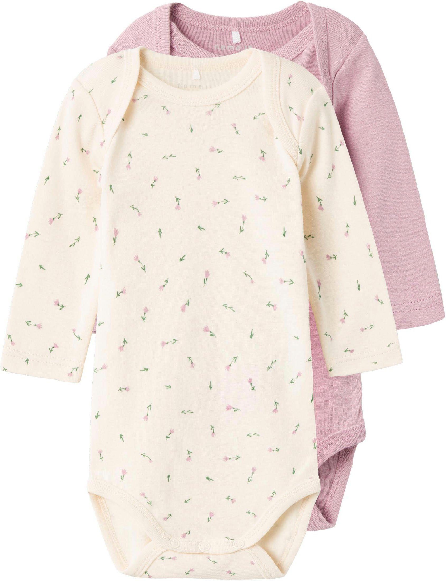 Name It Langarmbody Nbfbody 2p Ls Buttercream Floral Noos Set 2er Set