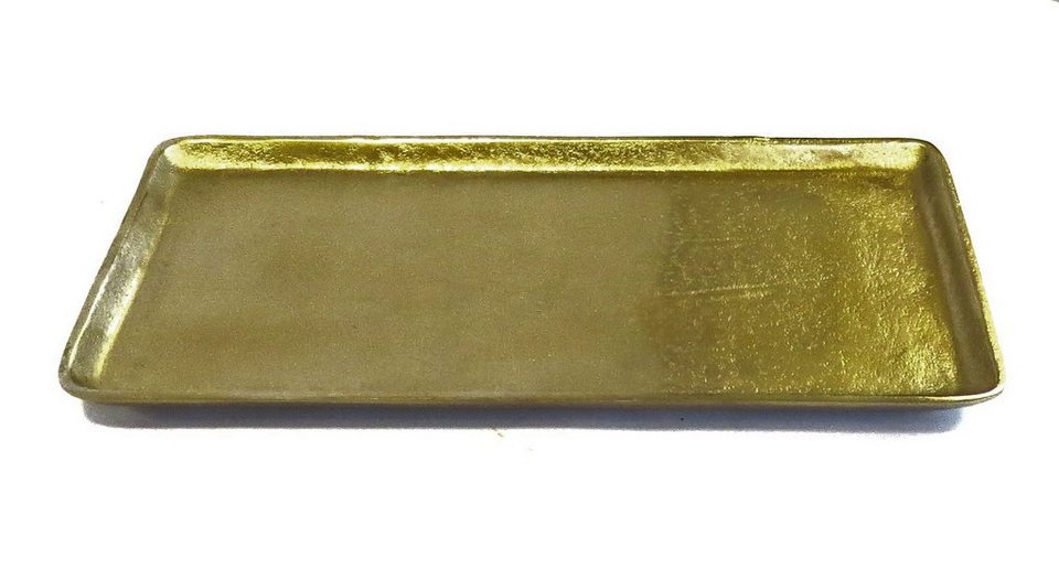 Colmore Dekotablett Tablett Kerzen Platte Deko Schale Rechteckig Gold