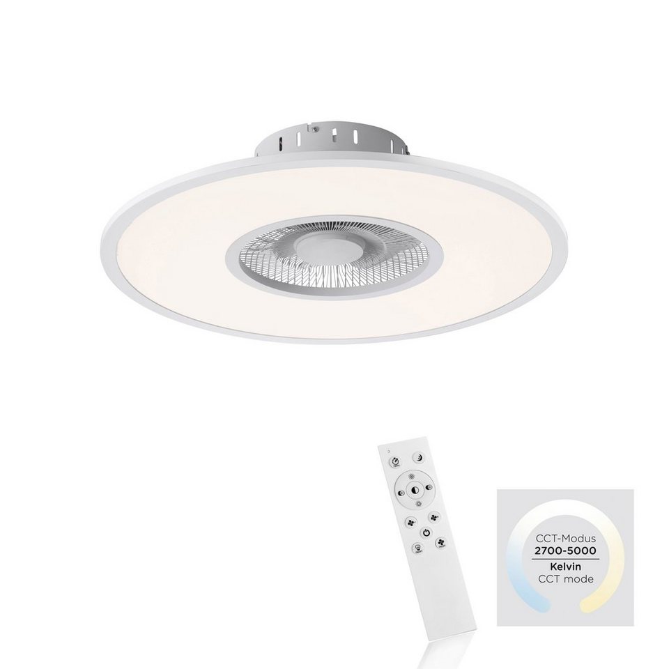 Just Light Led Deckenleuchte Flat Air Deckenventilator Cct über