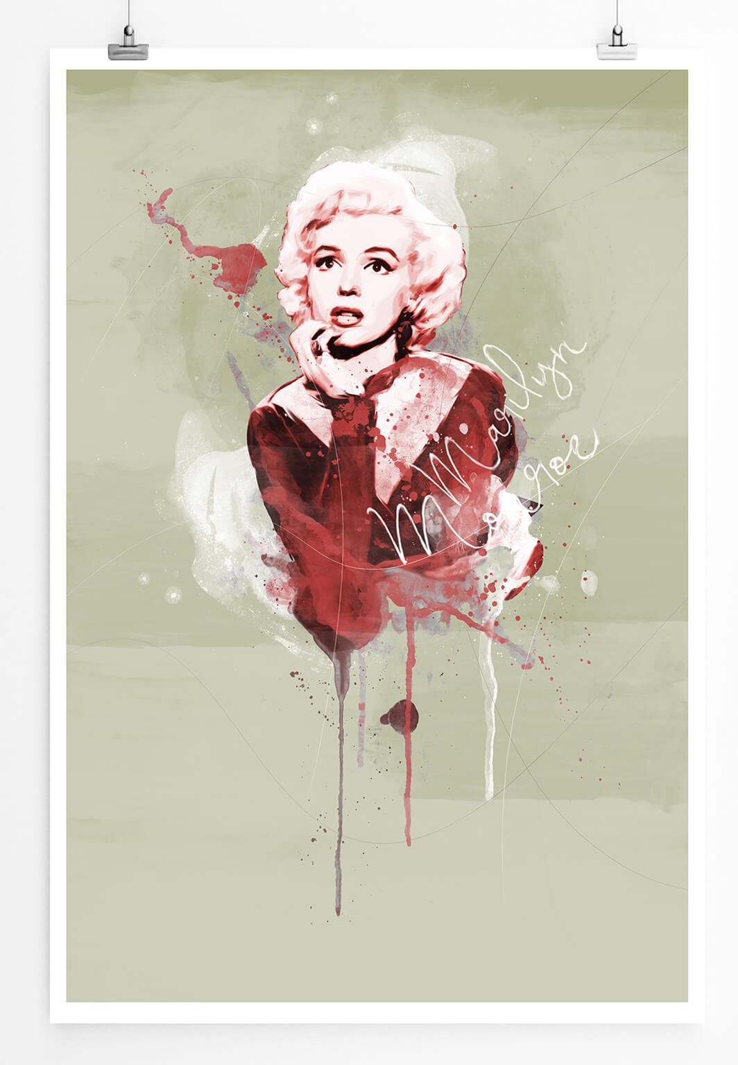 Sinus Art Leinwandbild Marilyn Monroe 90x60cm Paul Sinus Art Splash Art