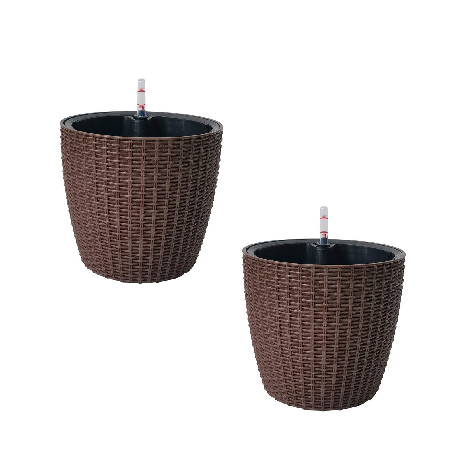 Hti Living Blumentopf Blumentopf Hydro Ø 21 Cm 2er Set Nessa Braun Set