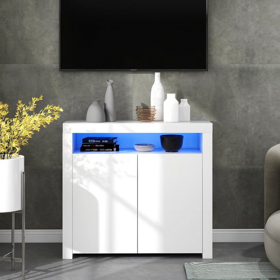Gotagee Sideboard Kommode Anrichte Led Aufbewahrungsschrank Modern Tv