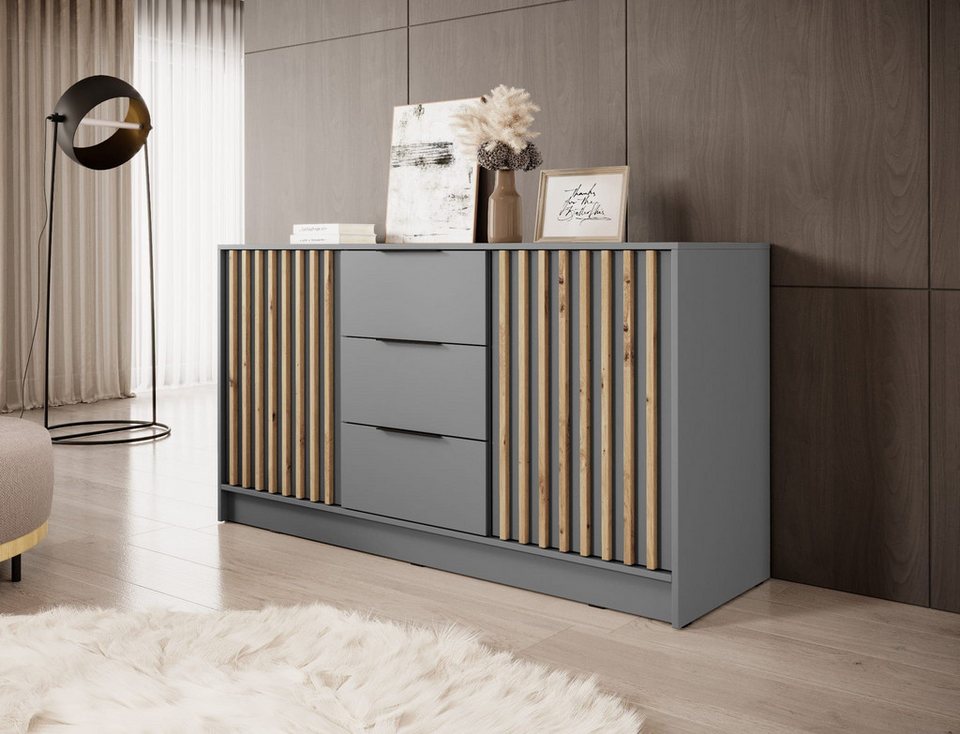 Moeblo Kommode John 3d Dekorative Lamellen Schrank Sideboard Mit 2