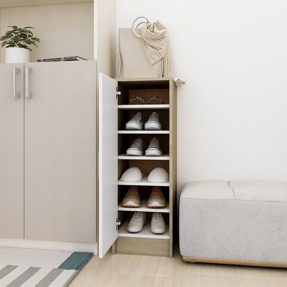Möbelando Schuhschrank 3008372 In Weiß Und Sonoma Eiche Abmessungen