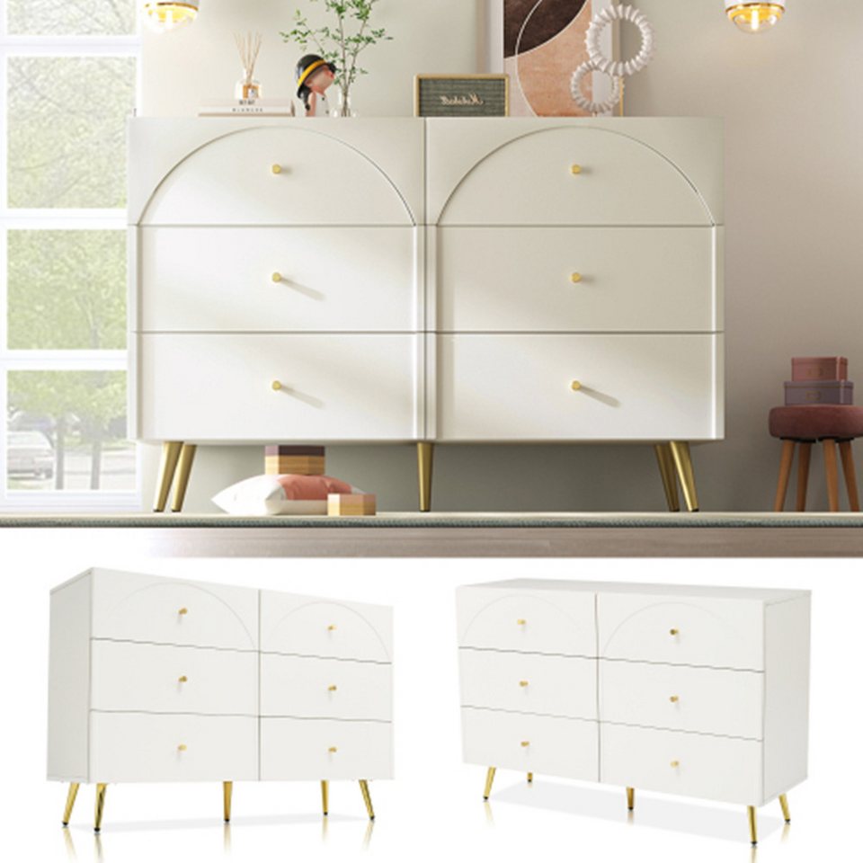 Xdeer Sideboard Sideboardschubladenkommode Kommode Mit 6 Schubladen