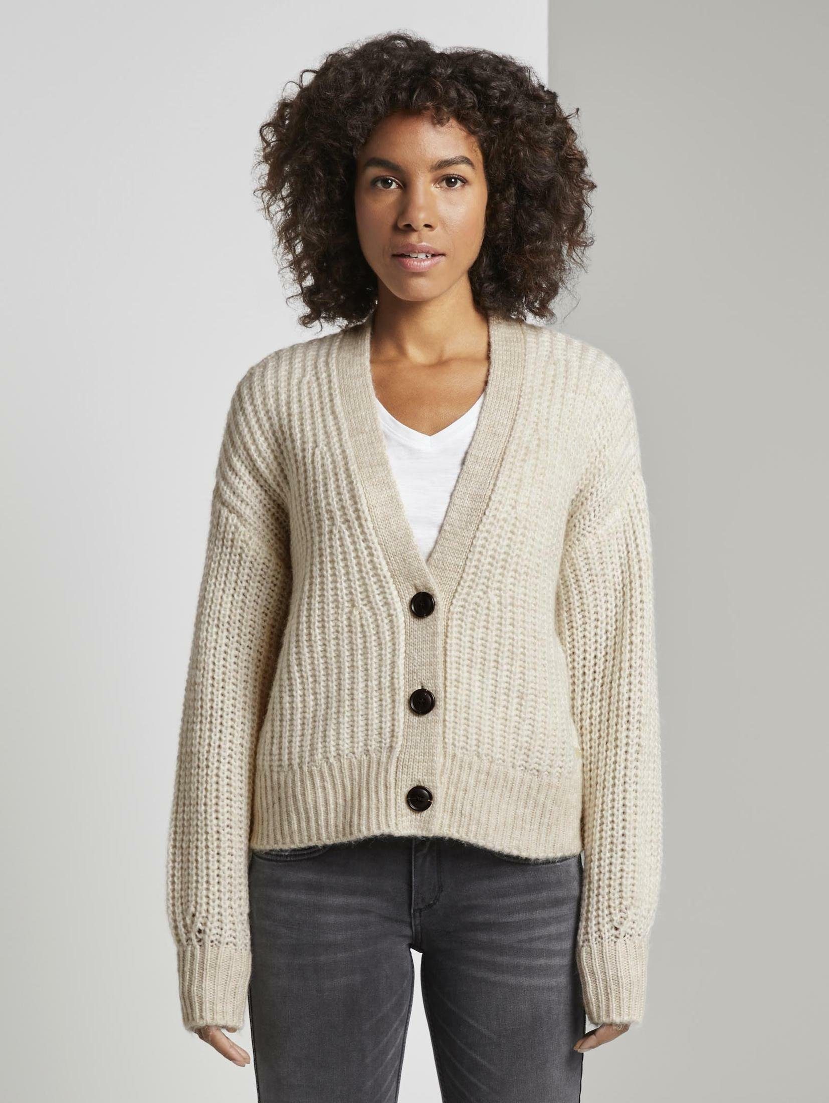 Tom Tailor Strickjacke Cardigan In Ripp Optik