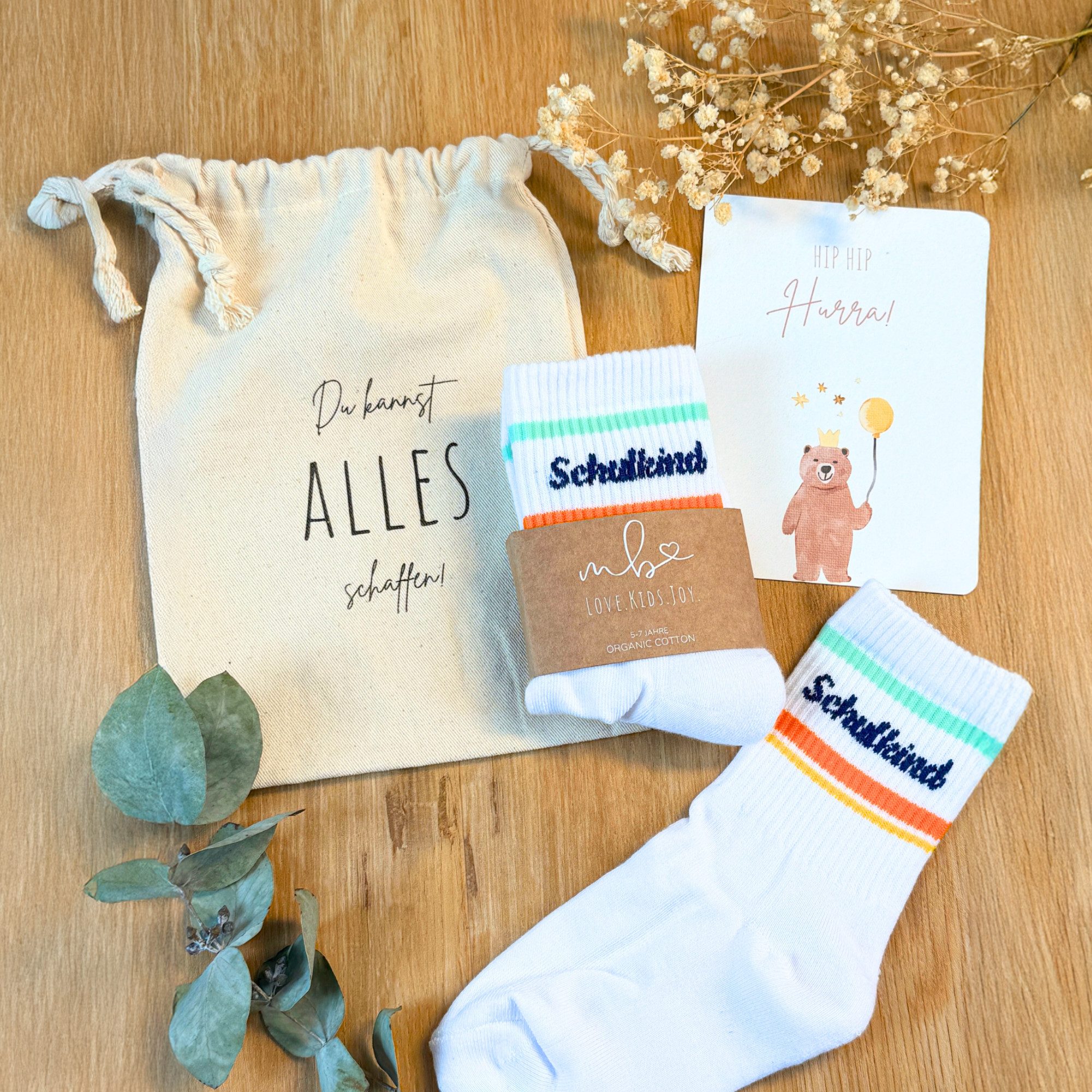 MeinBaby123® Freizeitsocken Schulkind Socken, Geschenk zur Einschulung, Geschenkidee Einschulung ...