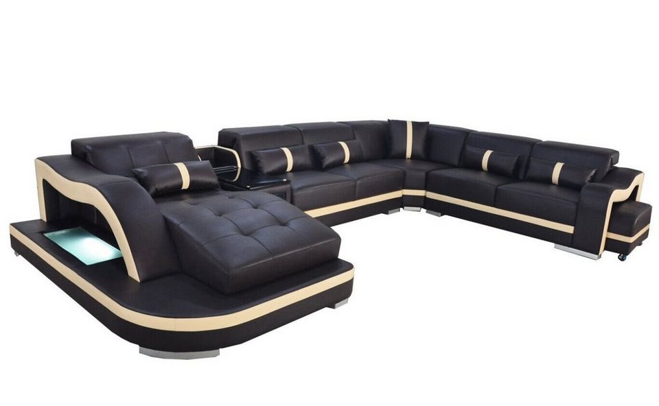 Jvmoebel Ecksofa Leder Couch Polster Wohnlandschaft Modern Garnitur