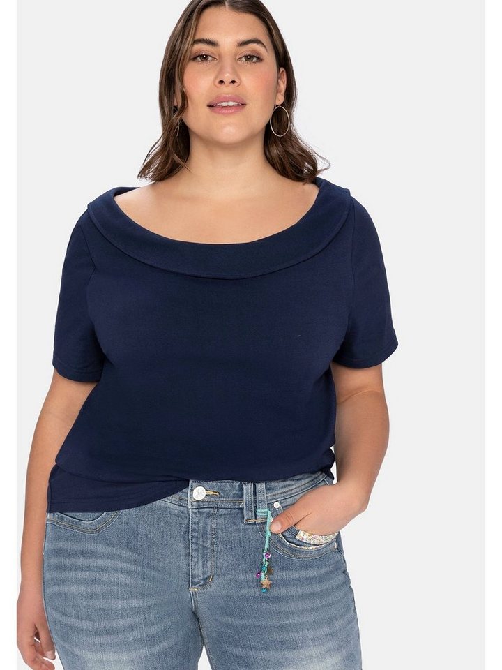 Sheego By Joe Browns T Shirt Shirt« Mit Weitem Ausschnitt Und Schmalem