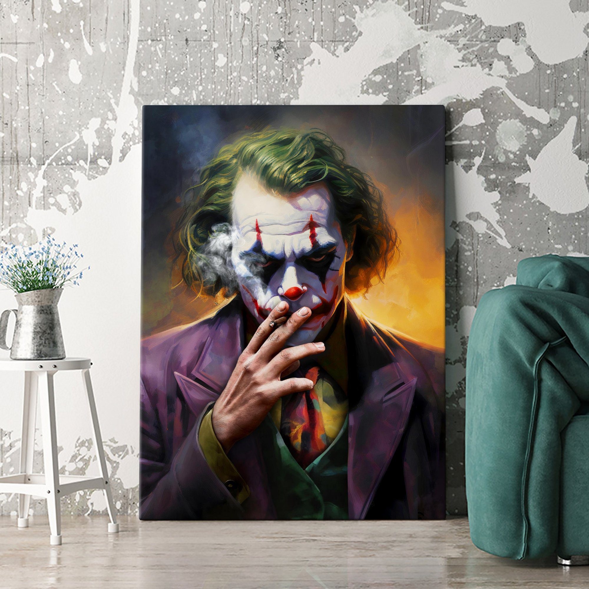 Artmazing Leinwandbild Joker Xxl Leinwand 120x80 Poster And Kunstdrucke