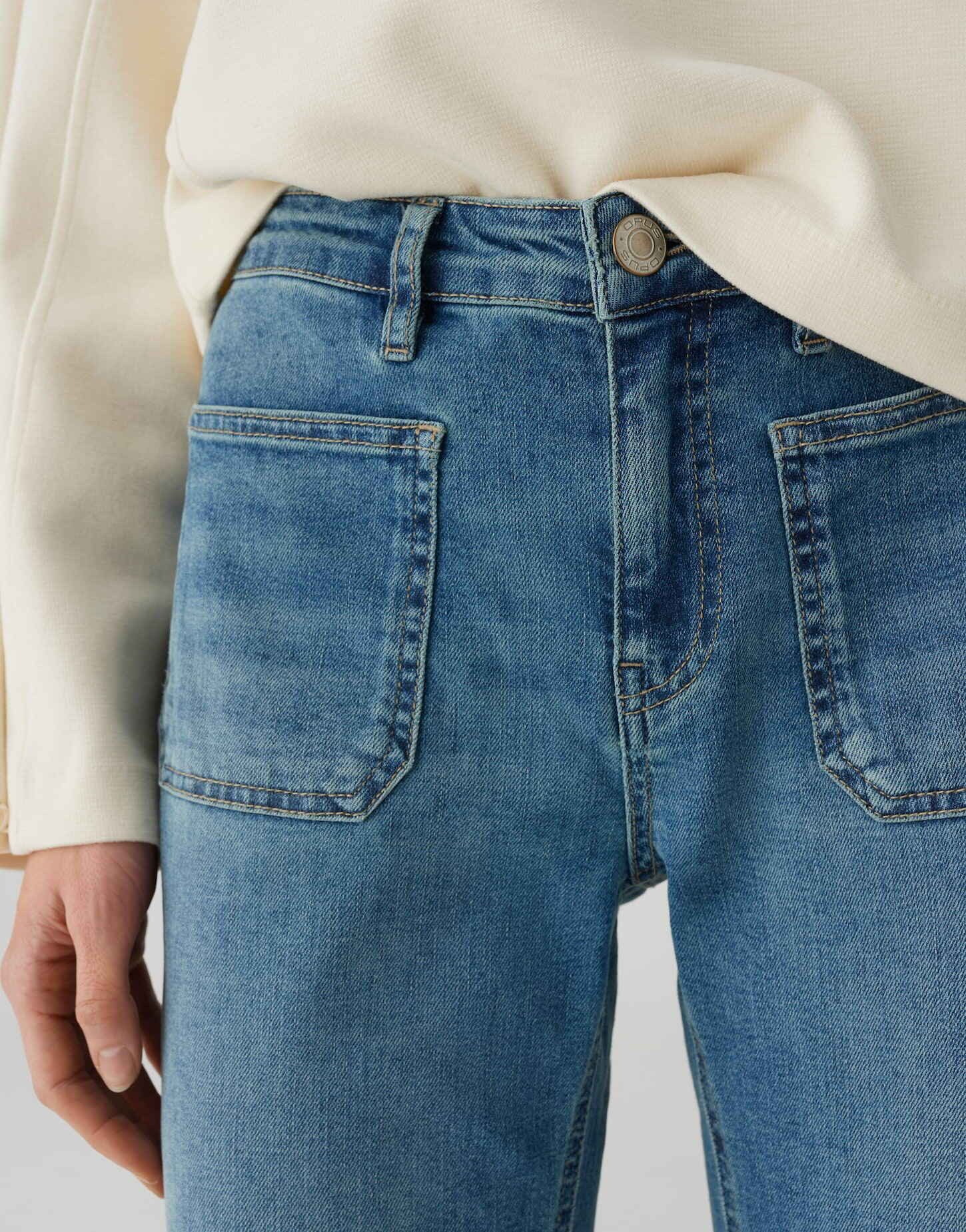 OPUS Bootcut-Jeans ELMA Flared Jeans mit Vintage Appeal Low Rise Leicht ...
