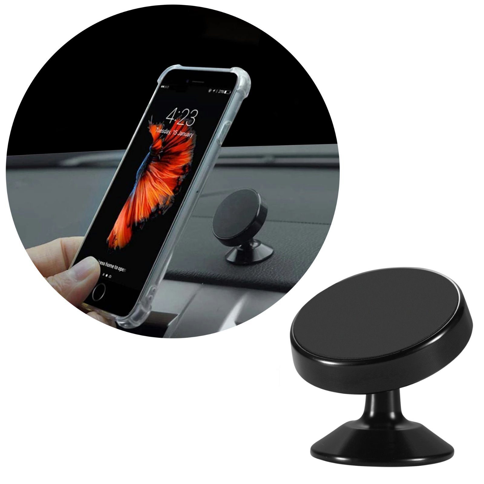 Tradenation Handyhalterung Auto Magnet Armaturenbrett Smartphone Navi