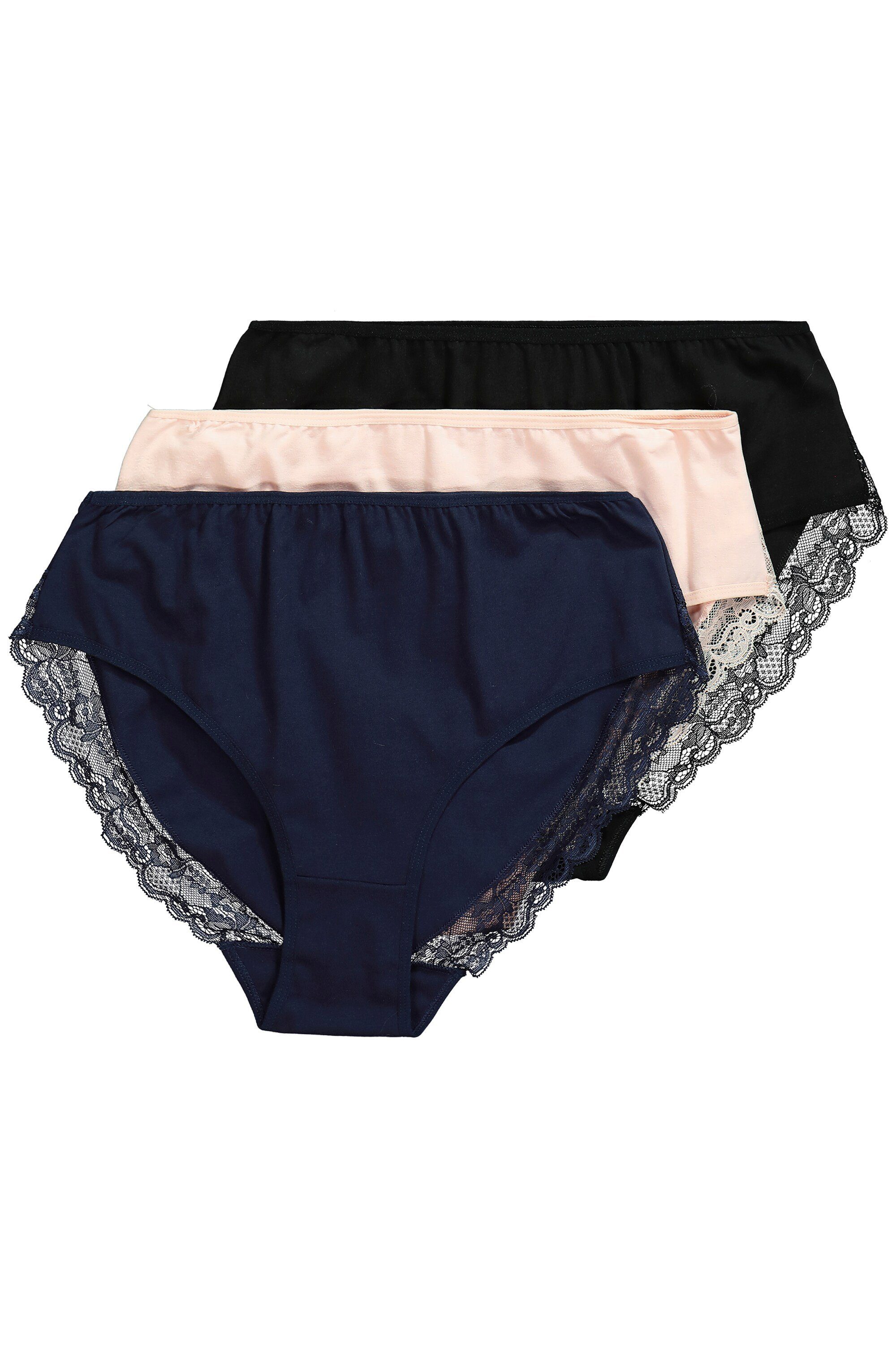 Ulla Popken Slip 3er Pack Midi Slips Bunt