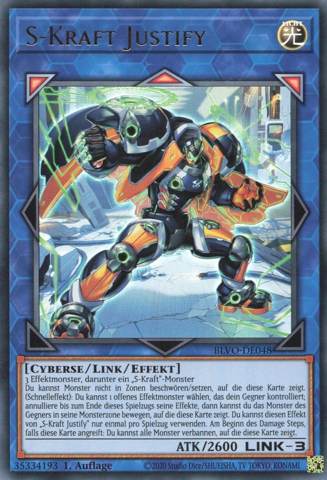 Recollectibles Sammelkarte Yugioh Karte S Kraft Justify Deutsch Yu Gi