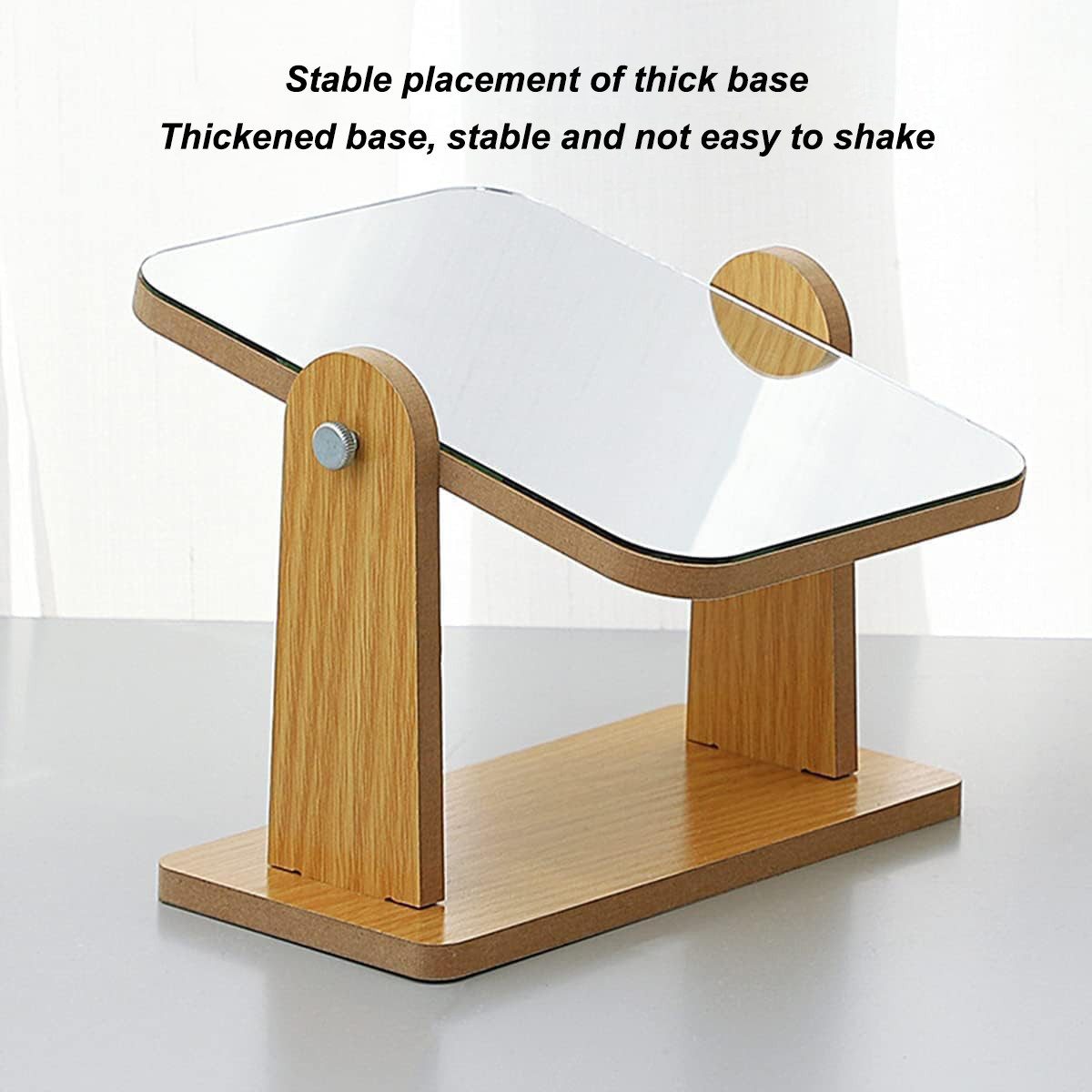 SinLaw Kosmetikspiegel Holzspiegel, 360 Grad tragbarer verstellbarer ...