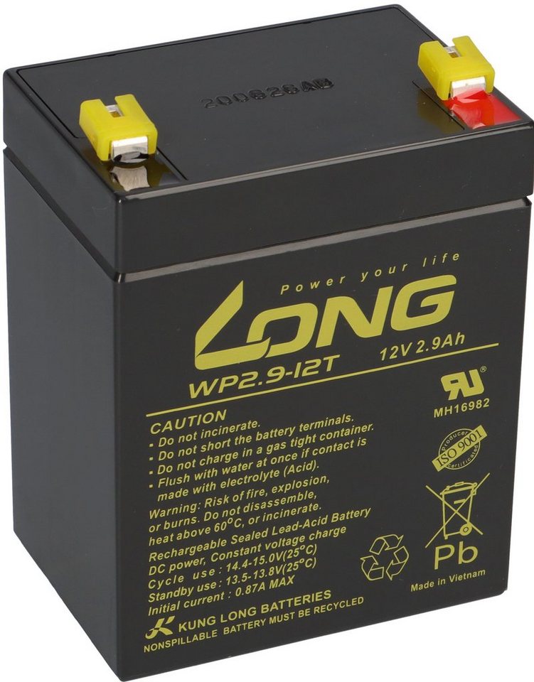 Kung Long Kung Long WP2.9-12T 12V 2,9Ah AGM Blei Bleiakku Batterie ... Kung Long Kung Long WP2.9-12T 12V 2,9Ah AGM Blei Bleiakku Batterie ...