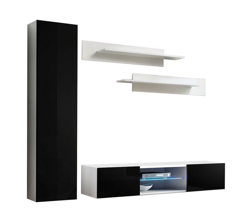 Jvmoebel Wohnzimmer Set Wohnzimmer Designer Wohnwand Wand Regale Modern