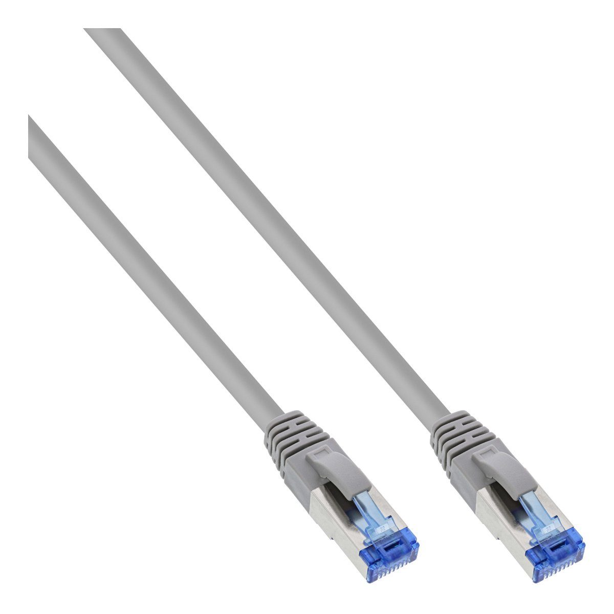 INTOS ELECTRONIC InLine Patchkabel Cat.6A, S/FTP (PiMf), halogenfrei, 500MHz, grau ...