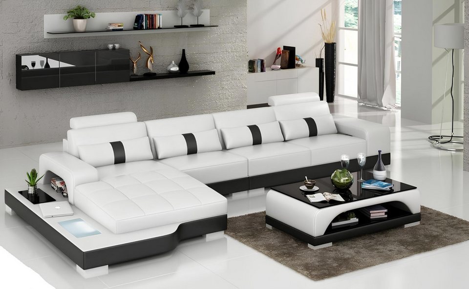 Xlmoebel Ecksofa Designer Sofa Couch Polster Ledersofa Ecksofa In L