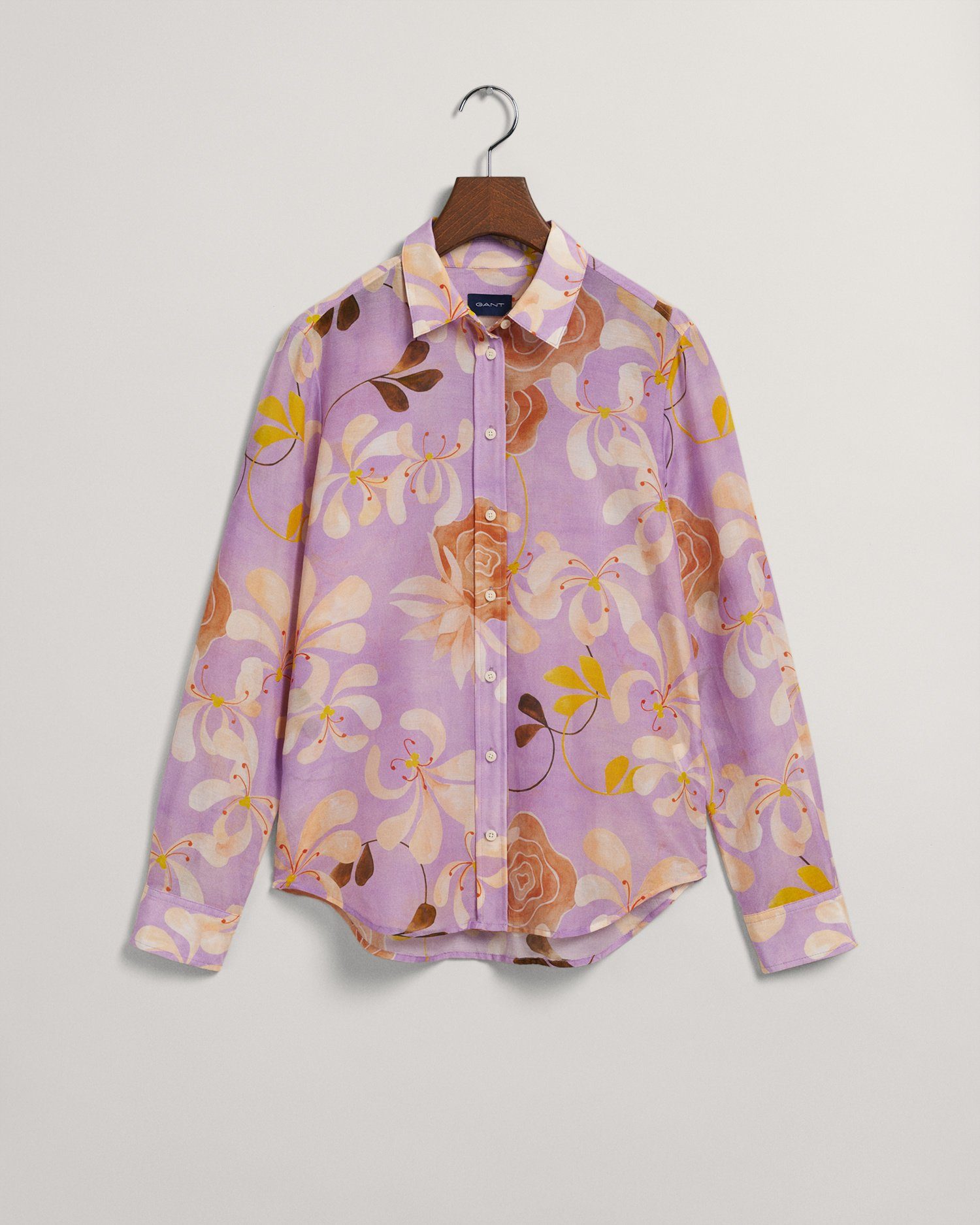 Gant Klassische Bluse Regular Fit Baumwoll Seiden Bluse Mit Blumen Print