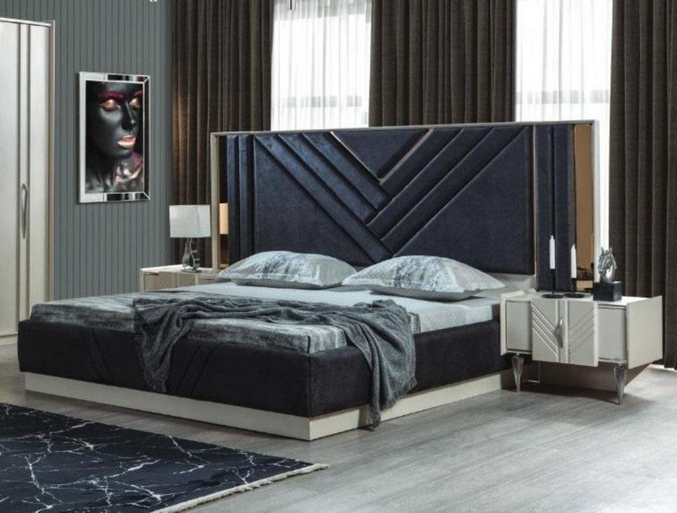 Jvmoebel Schlafzimmer Set Graues Bett Designer Bettgestell Schlafzimmer