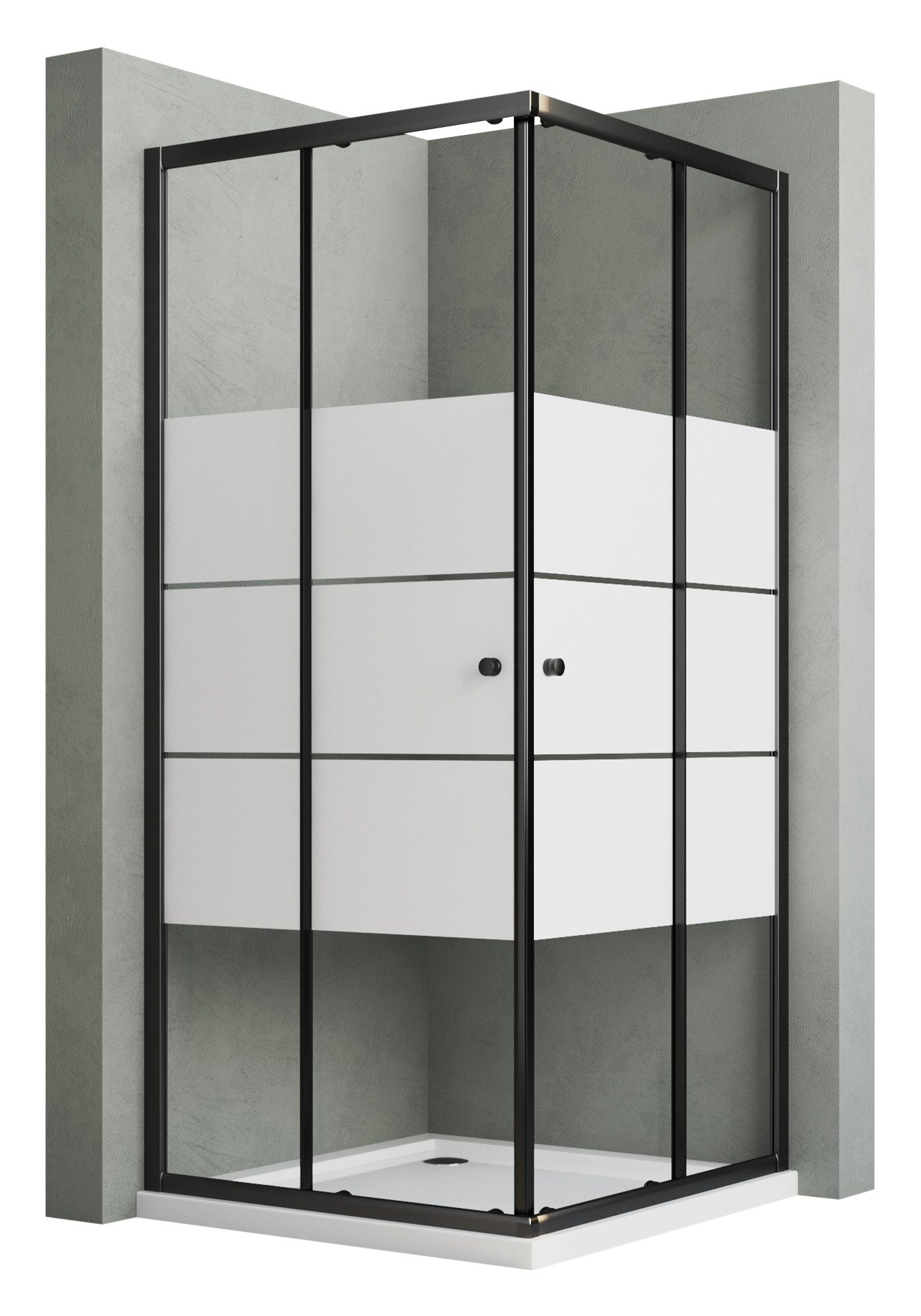 Hopibath Eckdusche Duschkabine 100x100 100x80 80x80 90x90 90x75 75x75 Höhe:185cm, BxT: 75x75 cm ...