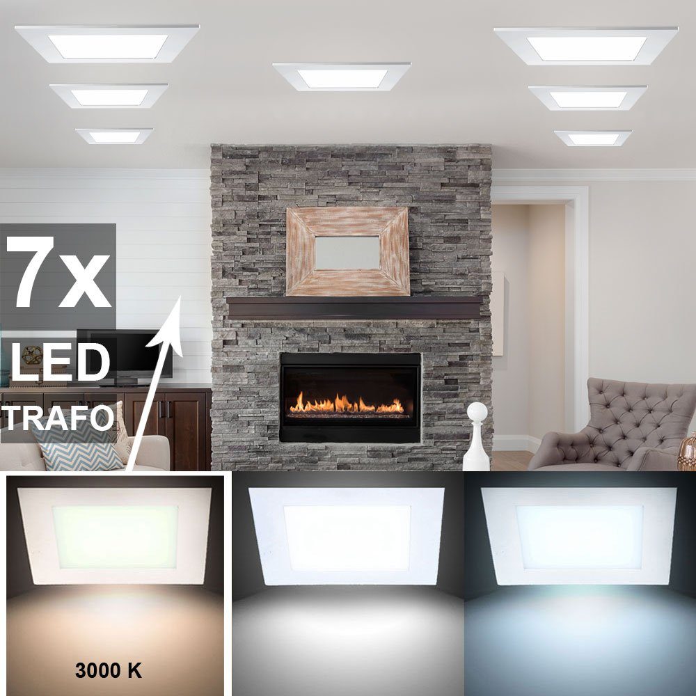 Etc Shop Led Panel 7er Set Led Decken Lampen Einbau Arbeitszimmer