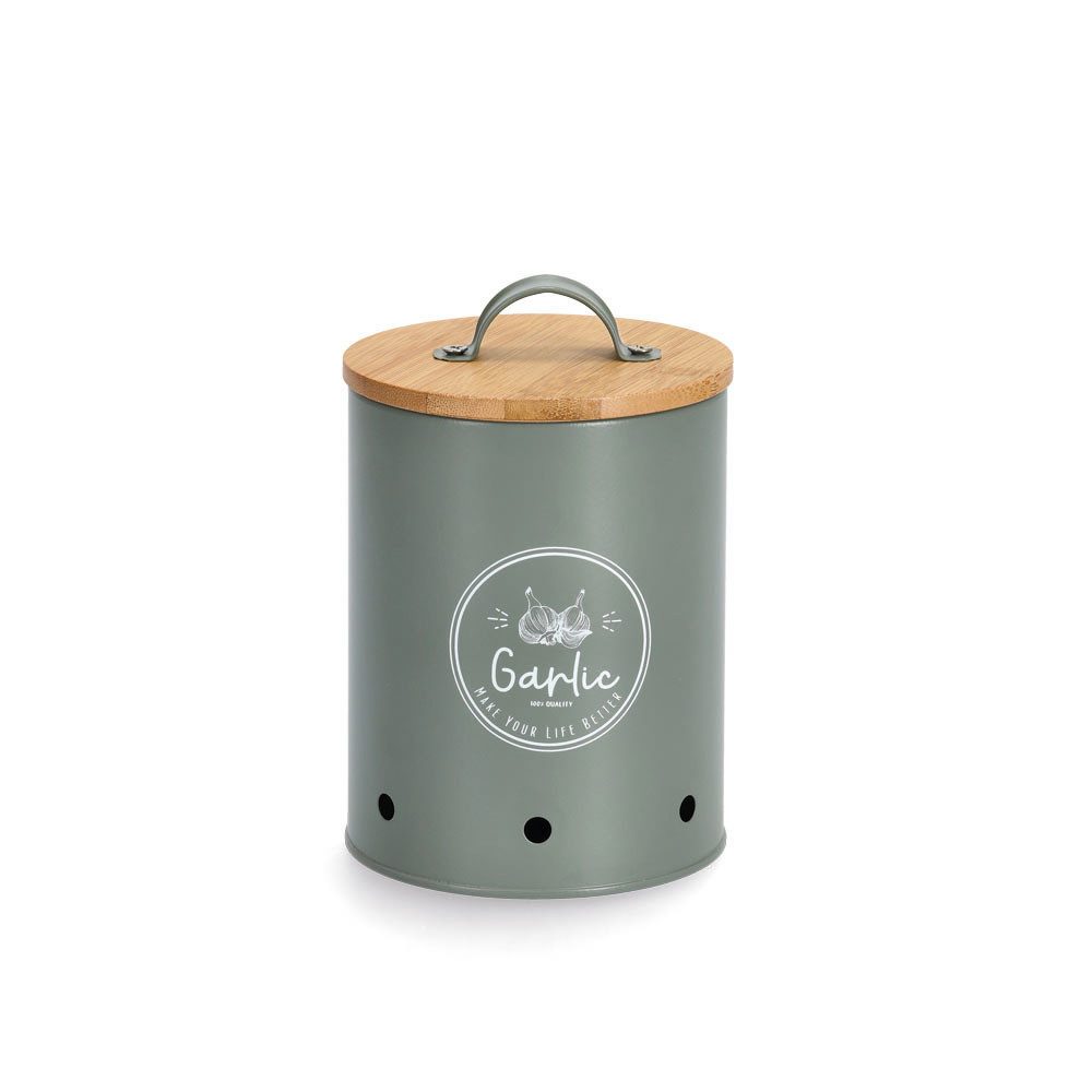 Zeller Present Aufbewahrungskorb Vorratsdose M Bambusdeckel Garlic