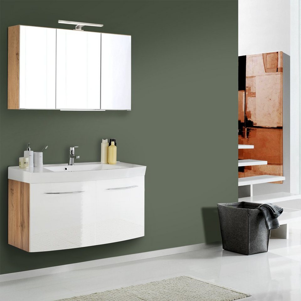 Lomadox Badmöbel Set Florido 03 Oak Spar Set 2 St 2 Tlg