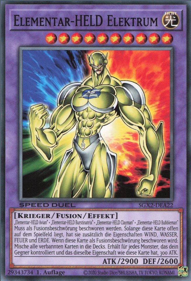 Recollectibles Sammelkarte Yugioh Karte Elementar Held Elektrum Deutsch