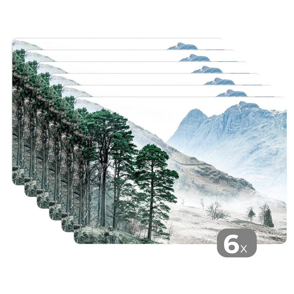 Platzset, Natur - Winter - Berge - Wald, MuchoWow, (8-St), Platzset ... Platzset, Natur - Winter - Berge - Wald, MuchoWow, (8-St), Platzset ...