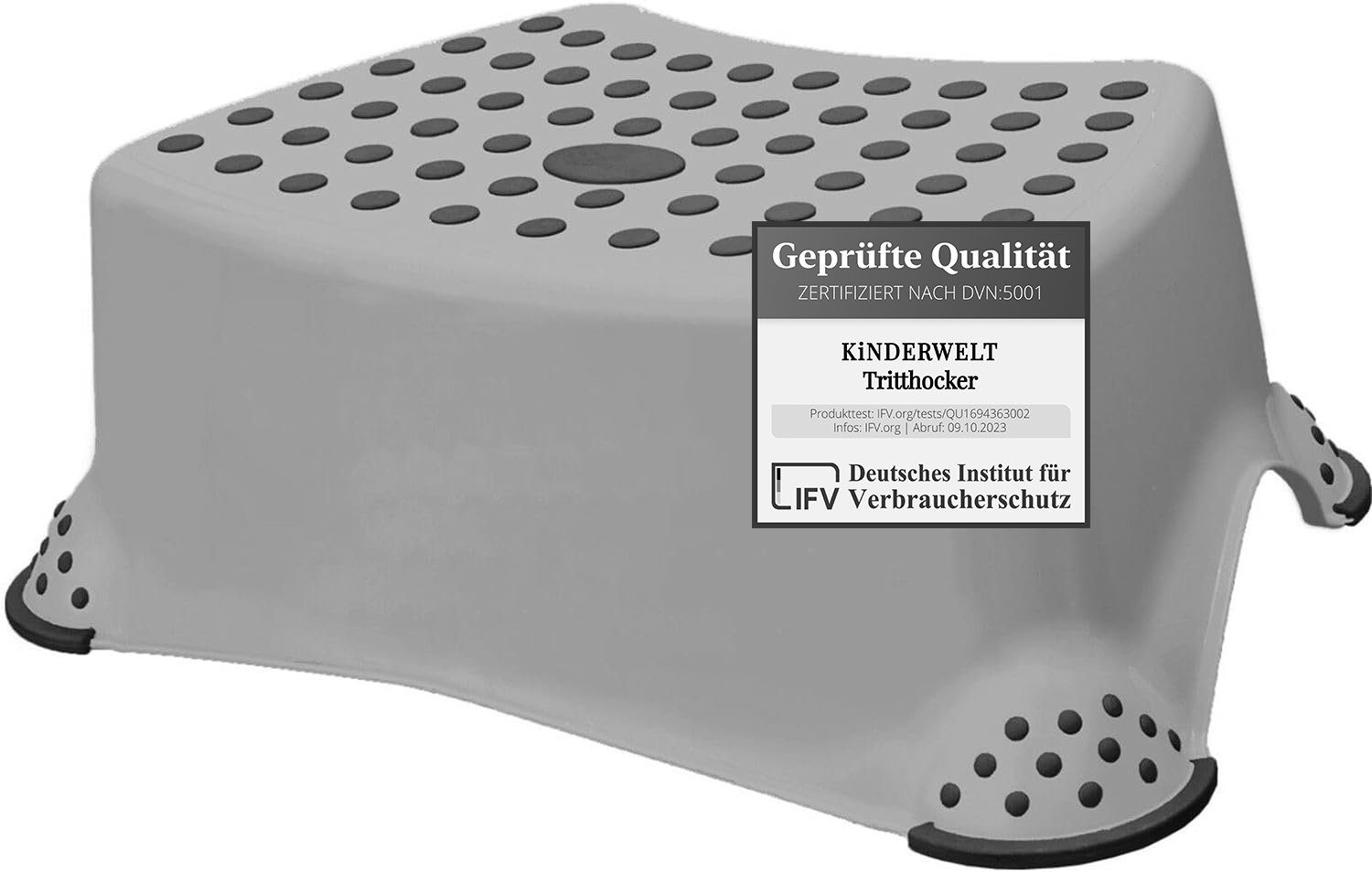 KiNDERWELT Tritthocker Premium Tritthocker grau stabiler Hocker für ...