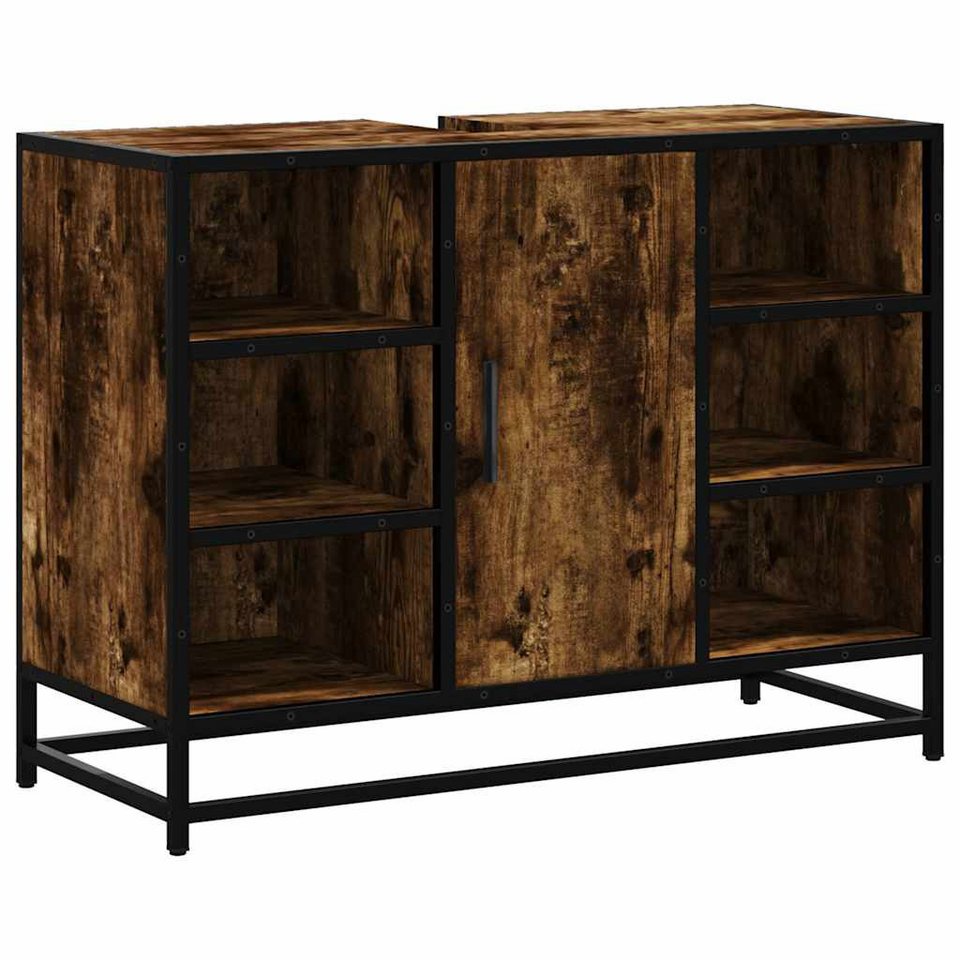 Vidaxl Badezimmer Set Waschbeckenunterschrank Räuchereiche 80x33x60 Cm