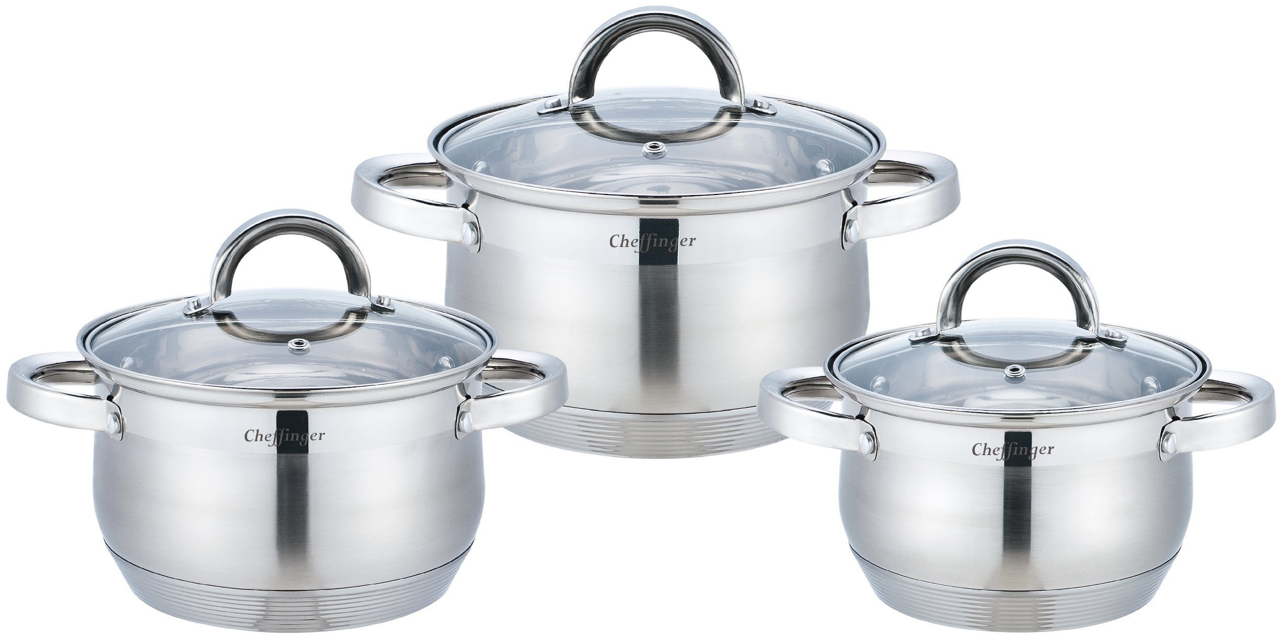Cheffinger Kochtopf 6 Tlg Edelstahl Kochtopfset Induktion Kochtopf