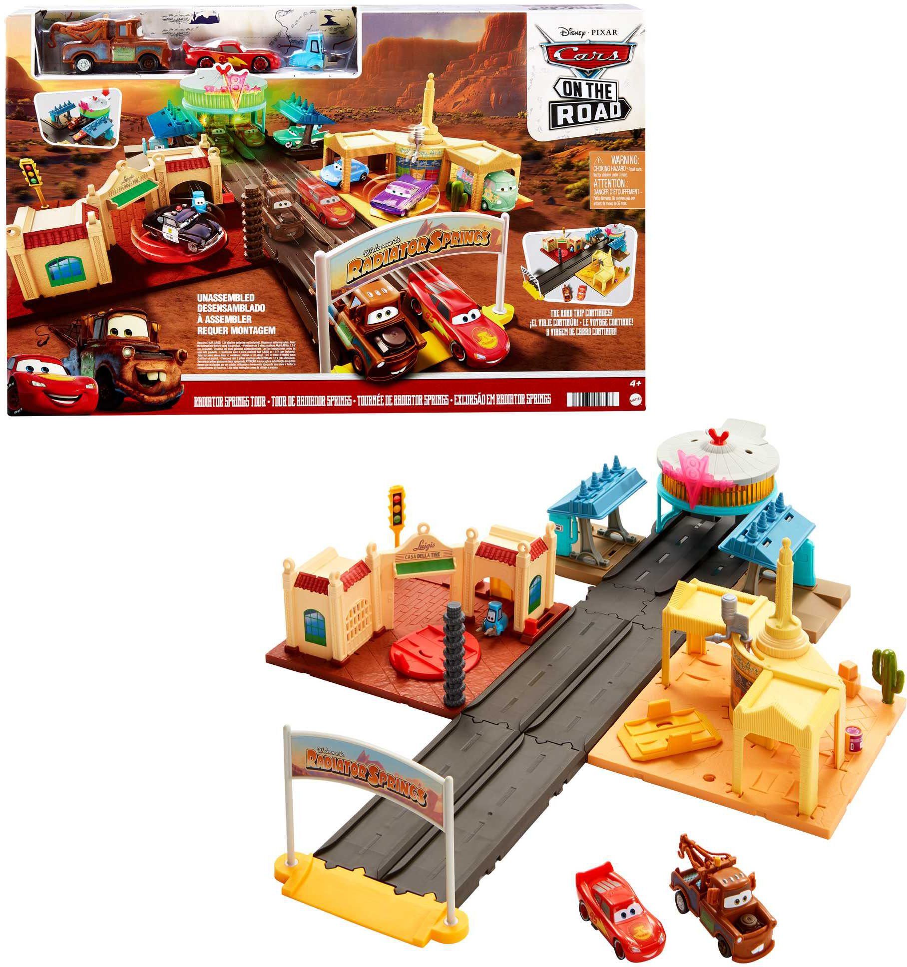 Mattel® Spiel-Gebäude Disney Pixar Cars Disney+ Radiator Springs Tour Spielset, Baue die Gleise ...