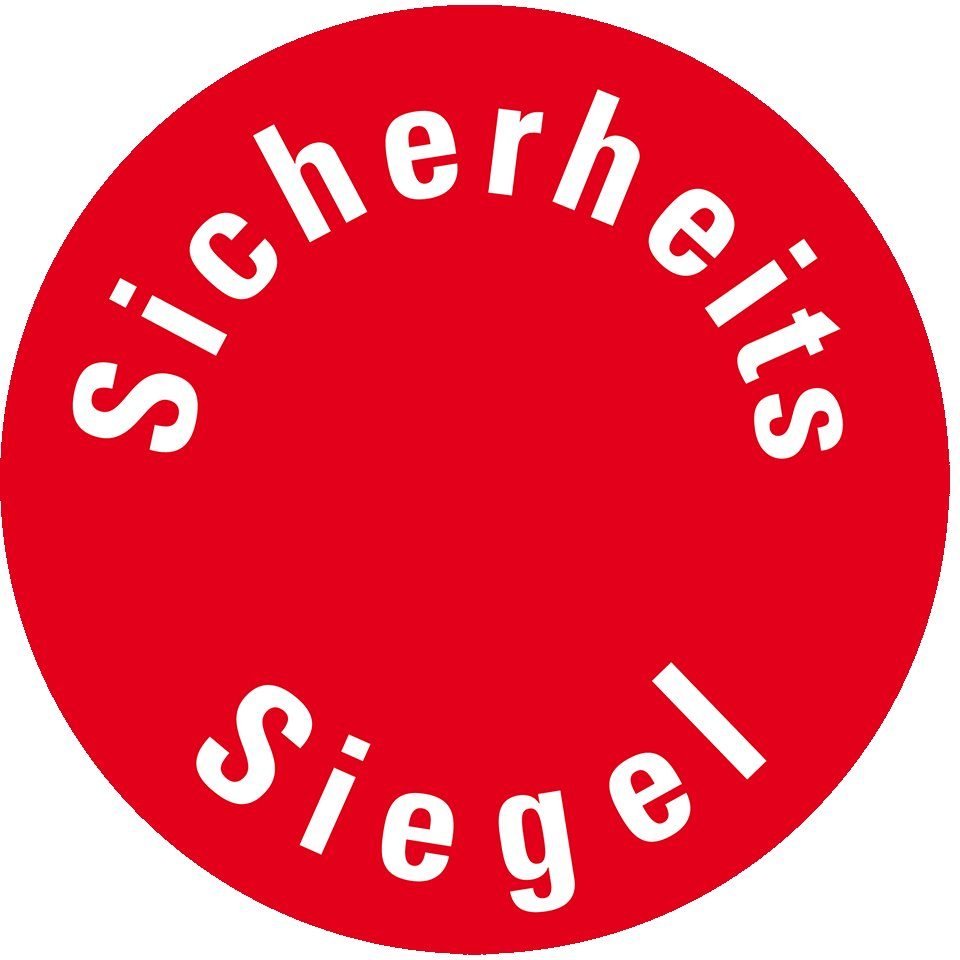 König Werbeanlagen Hinweisschild Sicherheitssiegel,RoHS-konform,rot,Folie,selbstkl.,Ø 30mm,18/Bogen