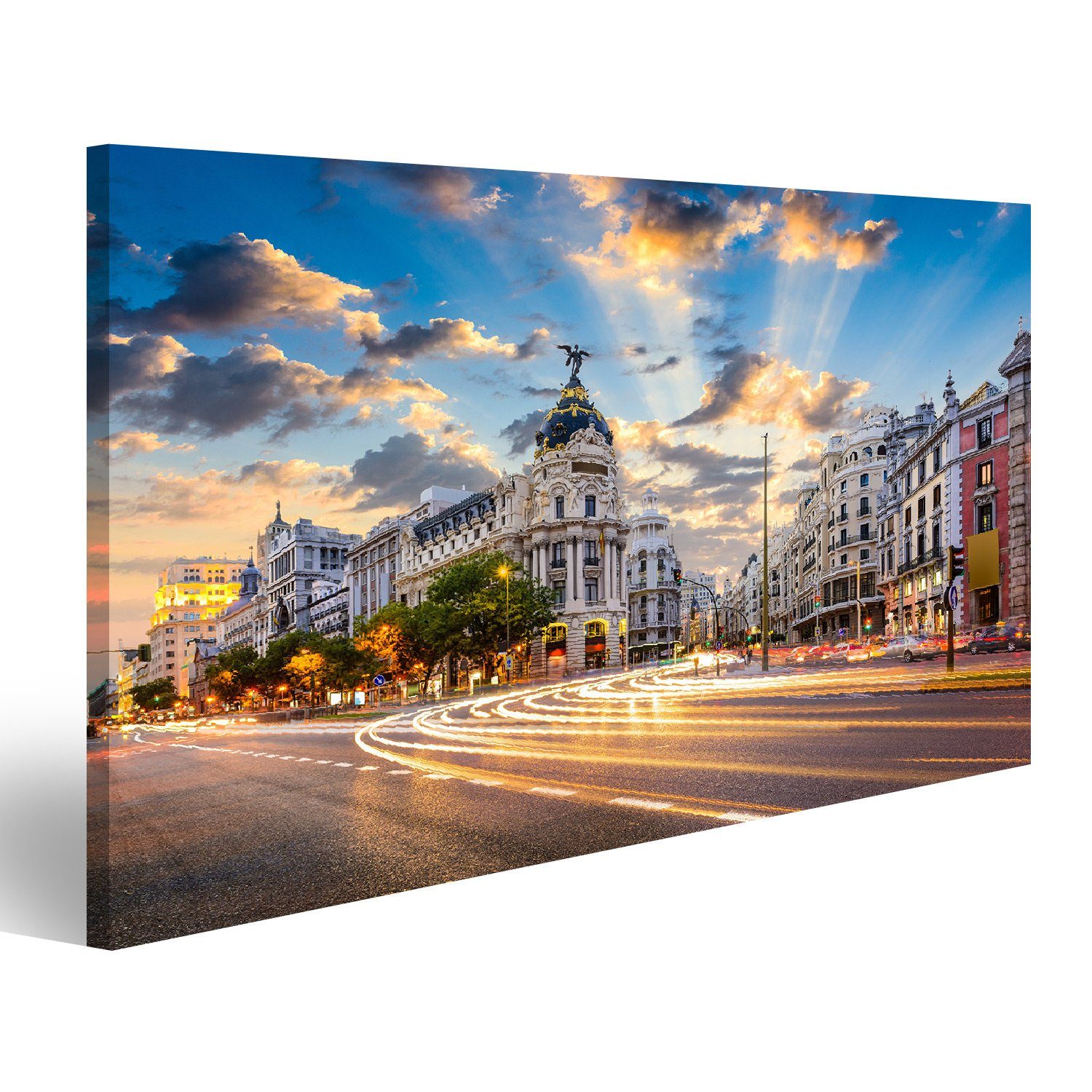 islandburner Leinwandbild Bild auf Leinwand Madrid Spanien Stadtbild In Der Calle De Alcalá Und