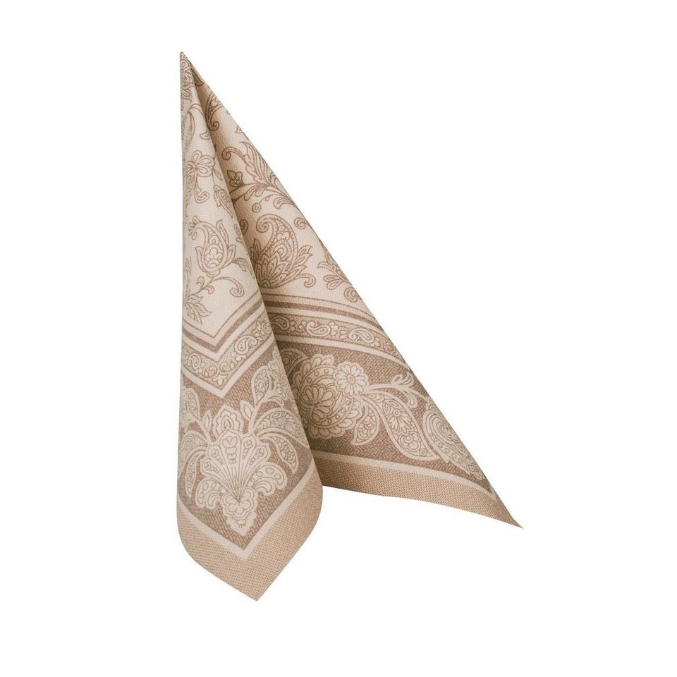 Papstar Papierserviette Royal Collection Ornaments Mocca 40 X 40 Cm