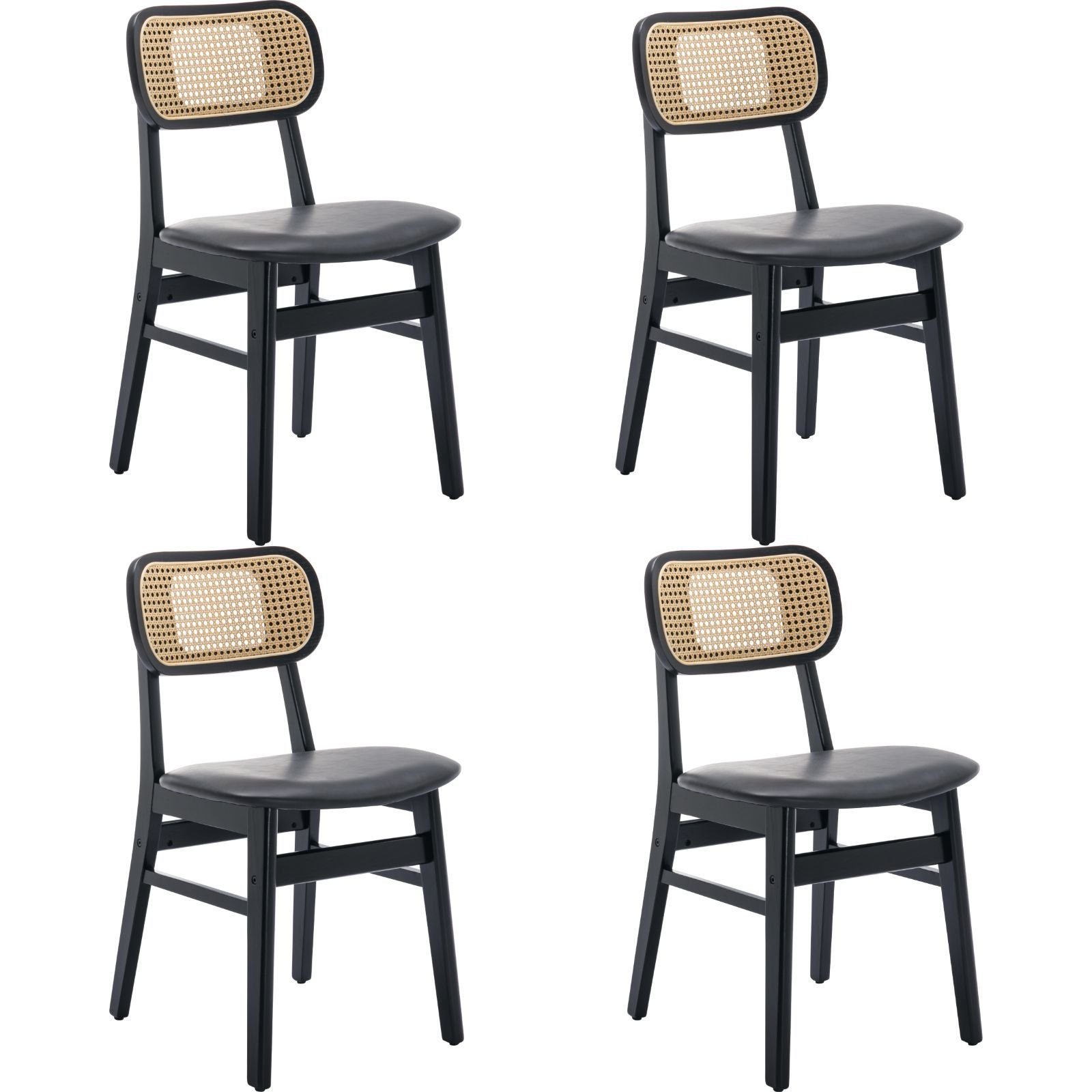 WAHSON OFFICE CHAIRS Esszimmerstuhl Rattansessel 2/4er Set, Küchenstuhl