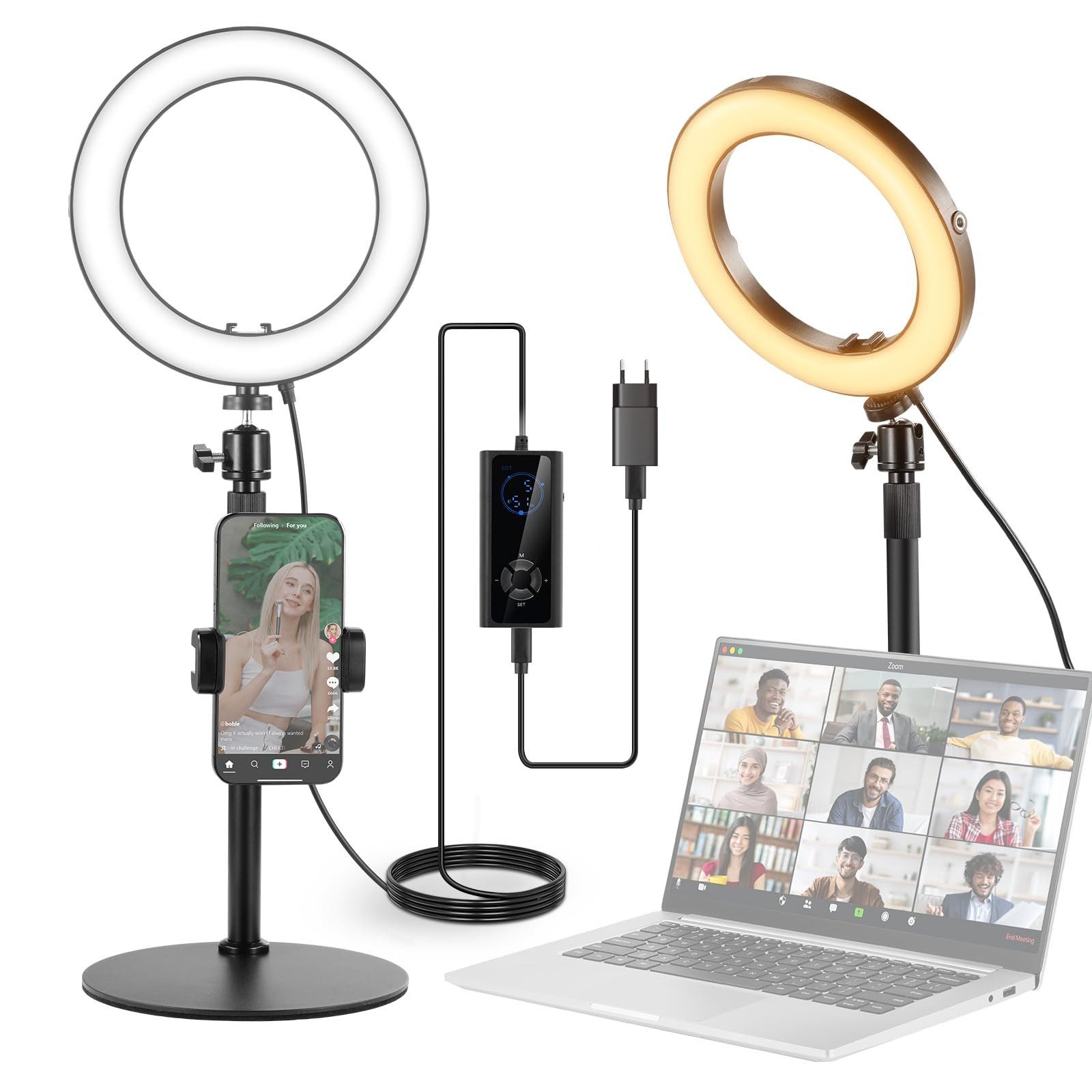 Neewer Ringlicht RH8B 8" Ringlicht 18W mit Ständer für iPhone & Laptop ...