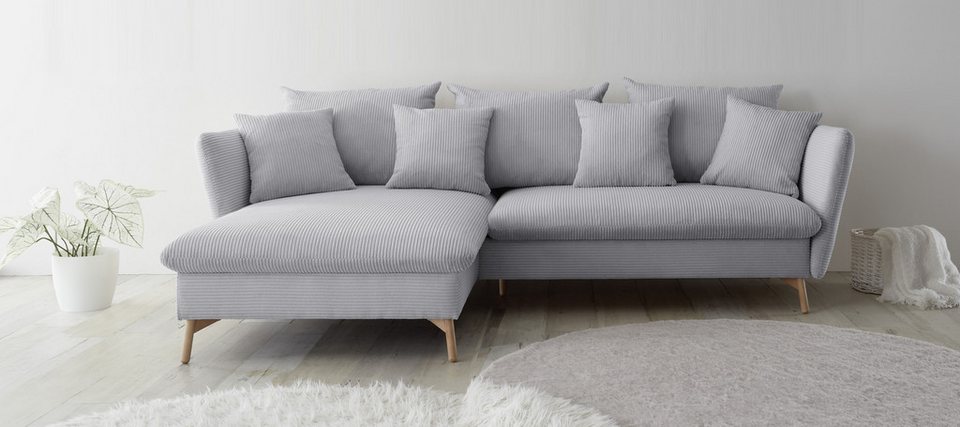 Andas Ecksofa Merle 258 Cm L Form Traumhafter Cord Mit Bettfunktion