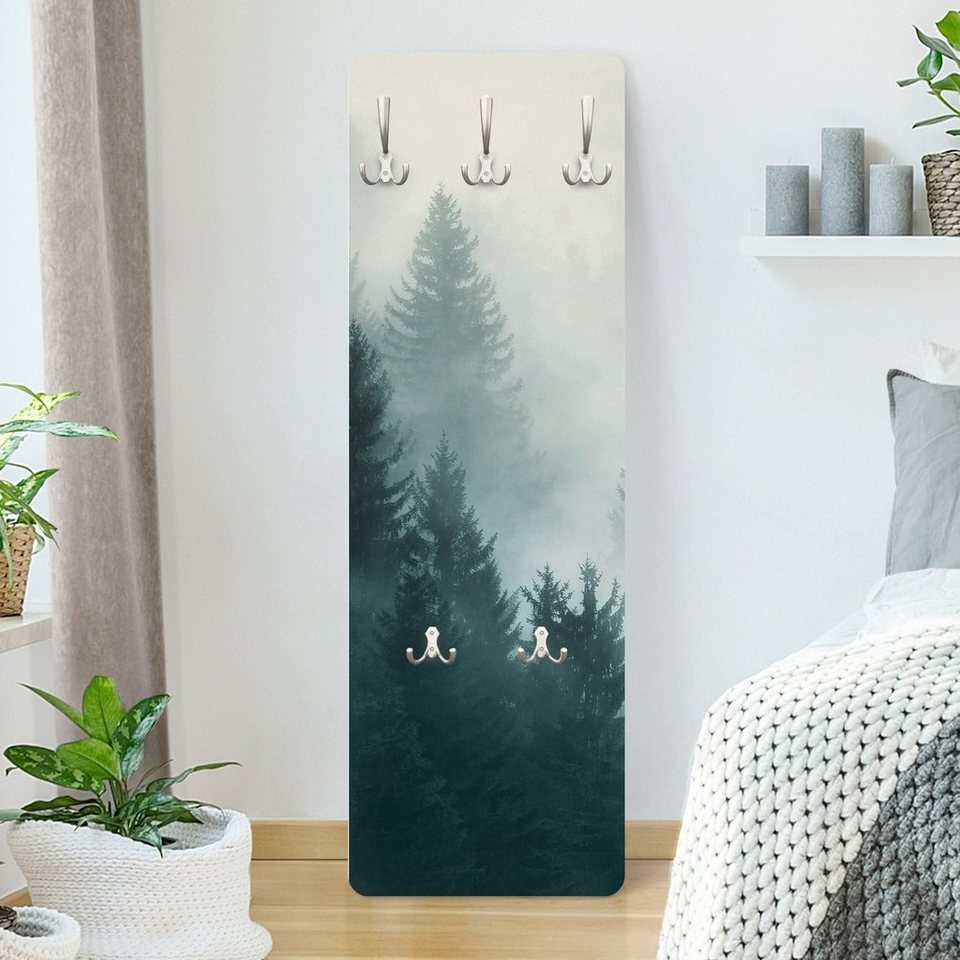 Bilderdepot24 Garderobenpaneel Beige Bäume Wald Natur Nadelwald Im