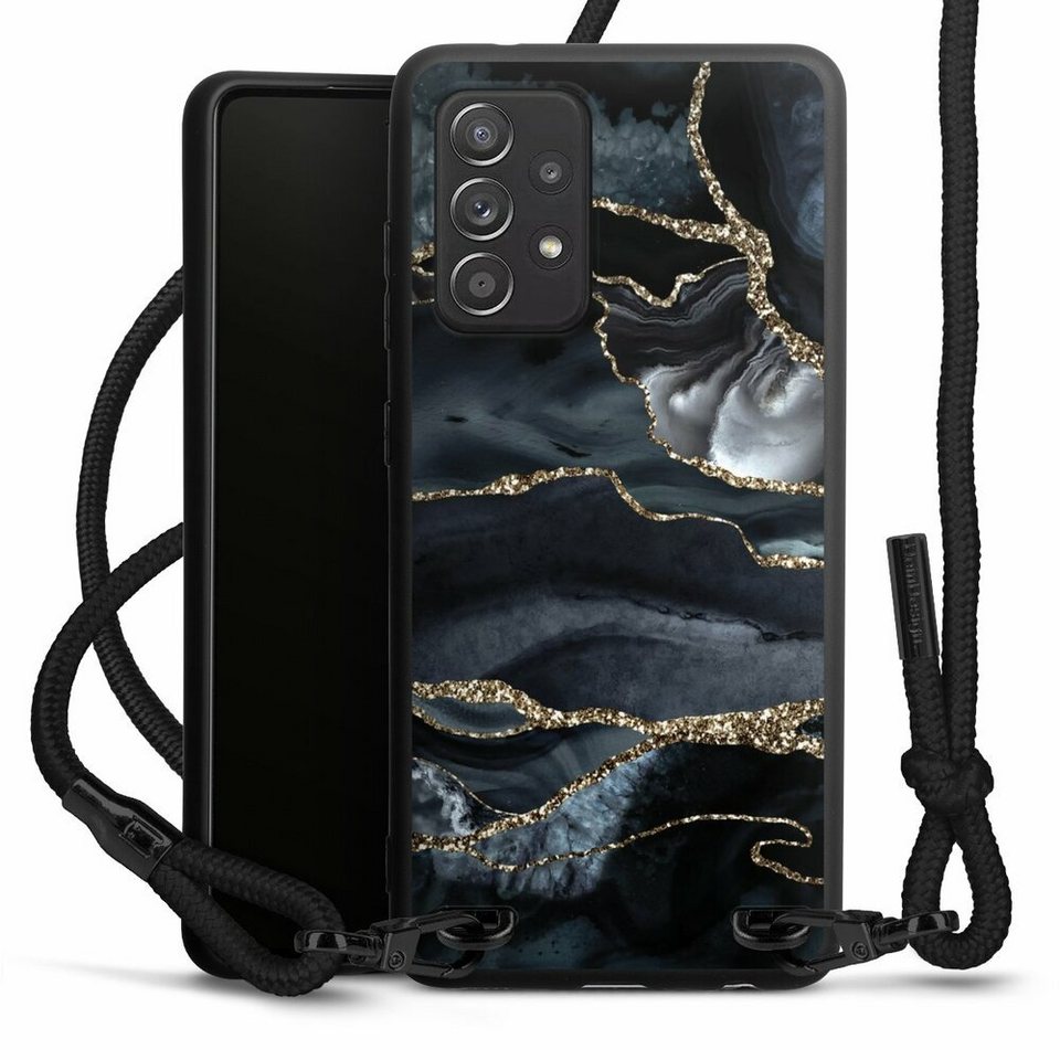 Deindesign Handyhülle Dark Marble Gold Glitter Look Samsung Galaxy
