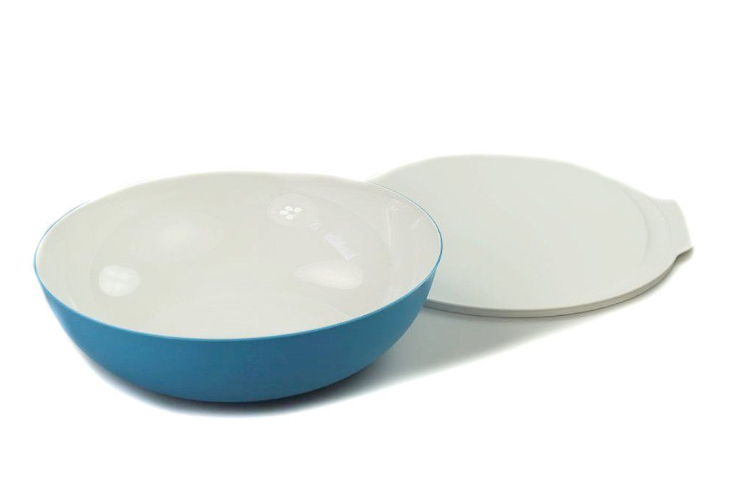 TUPPERWARE Servierschüssel Allegra 3,5 L blau weiß Servierschale