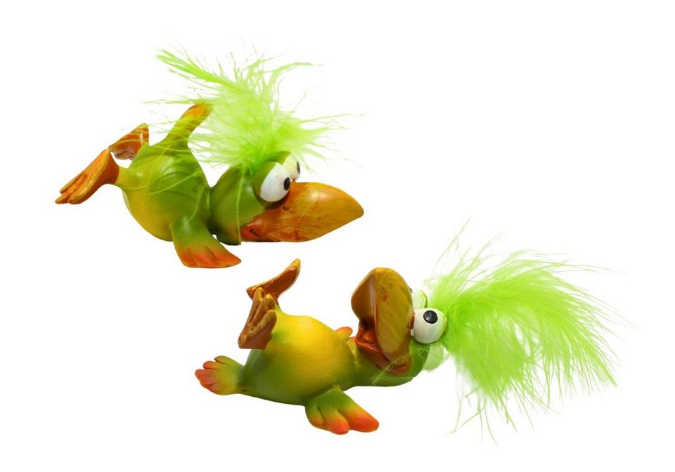 Dekohelden24 Dekofigur 2er Set Dekofigur Als Vogel Mit Feder Auf Dem