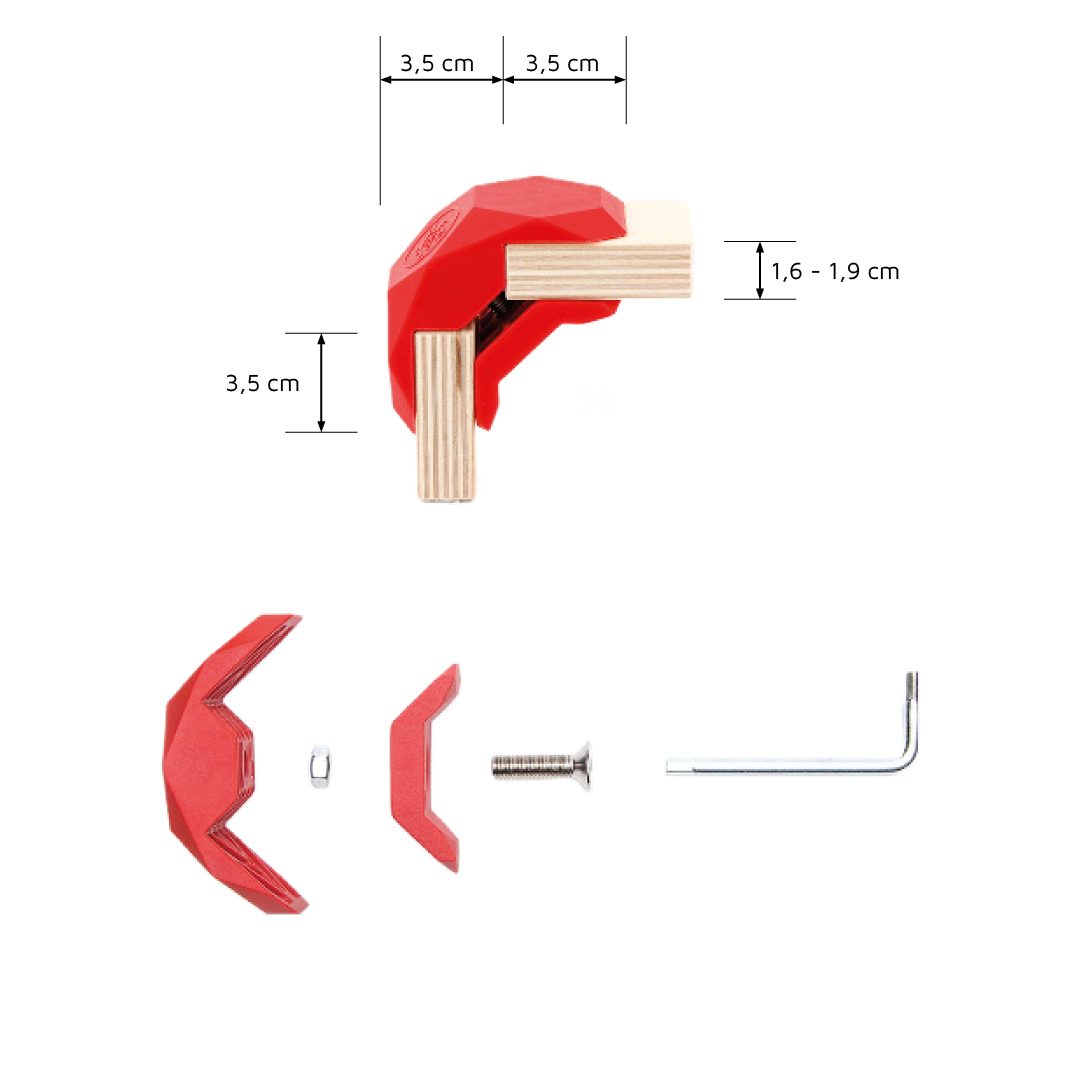 PlayWood Eckverbinder 4er Set 90 Grad Steckverbinder ...
