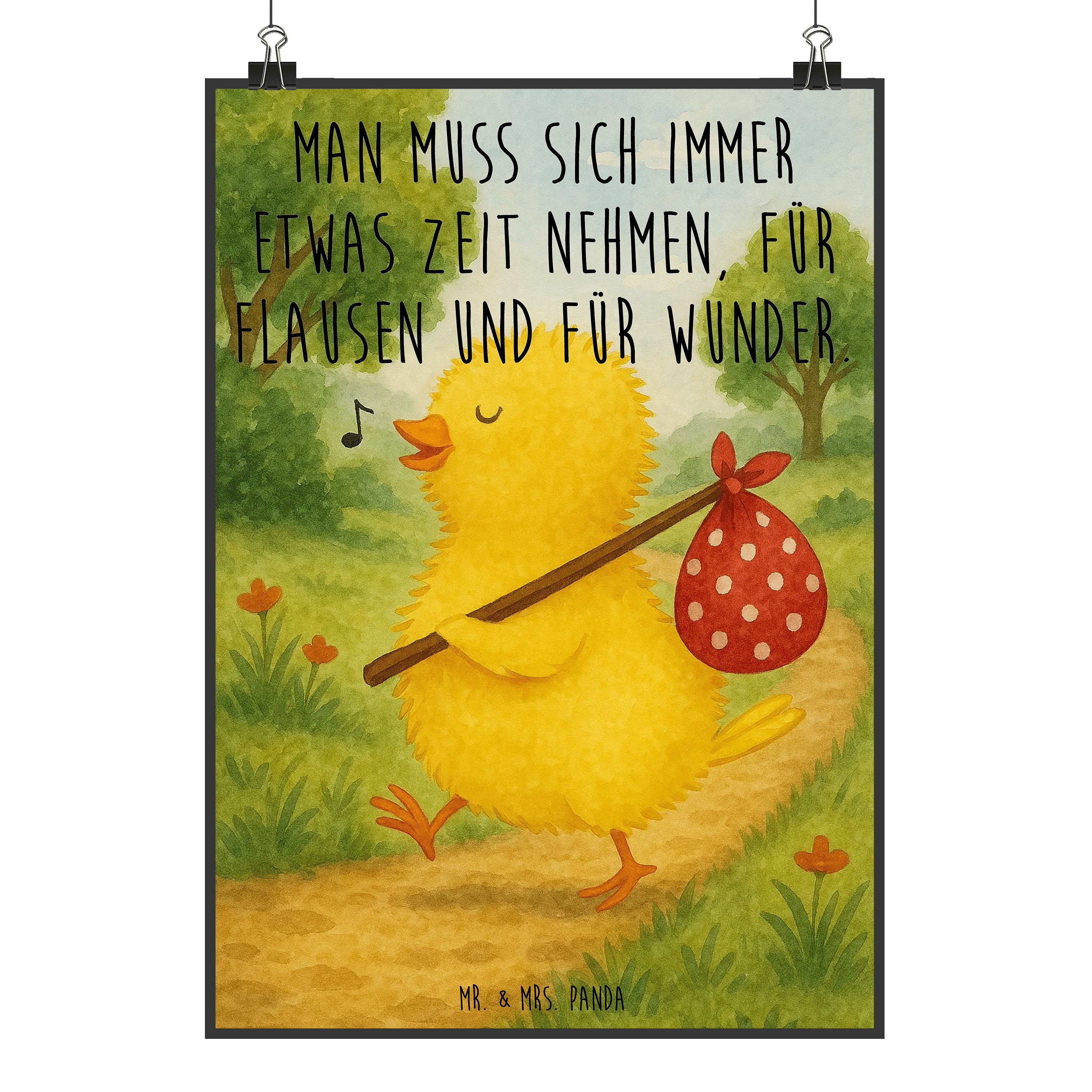 Mr. & Mrs. Panda Poster Küken Wander Design DIN A5 - Weiß - Geschenk, Grüße, Kinderposter, Mr ...