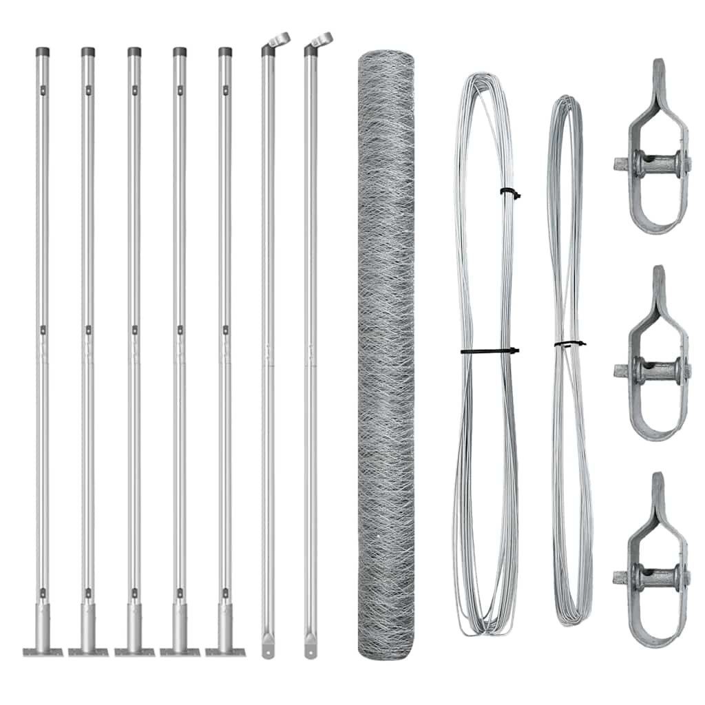 vidaXL Gartenzaun Geschweißter Drahtzaun mit Betonfundament 10 x 1,4 m ...