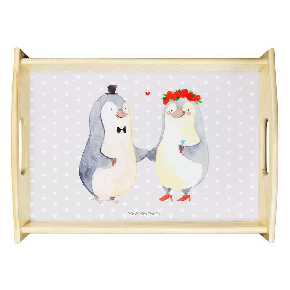Mr And Mrs Panda Tablett Pinguin Heirat Grau Pastell Geschenk
