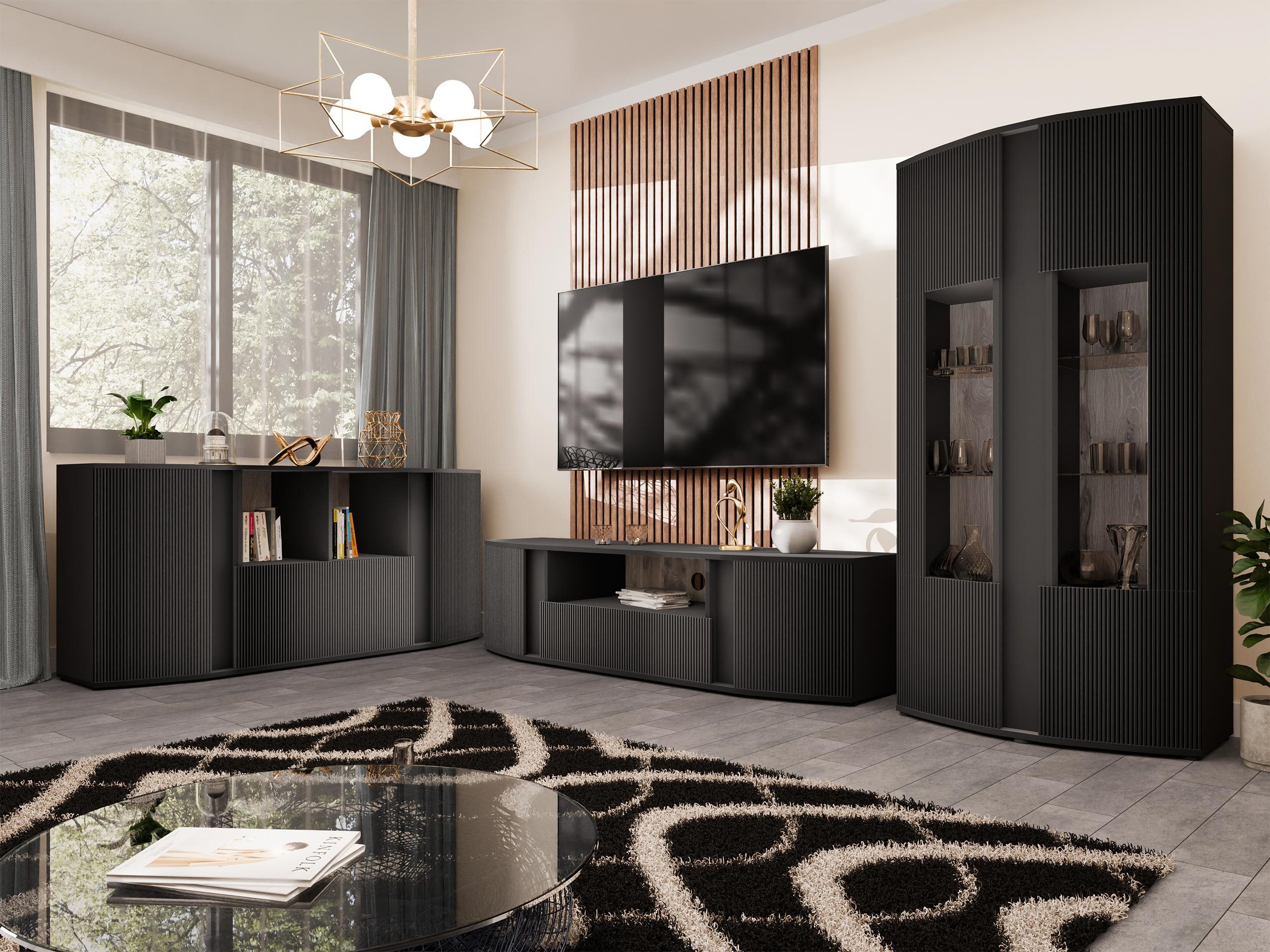 Mirjan24 Wohnzimmer Set Michelle 3er Set Kommode Tv Lowboard